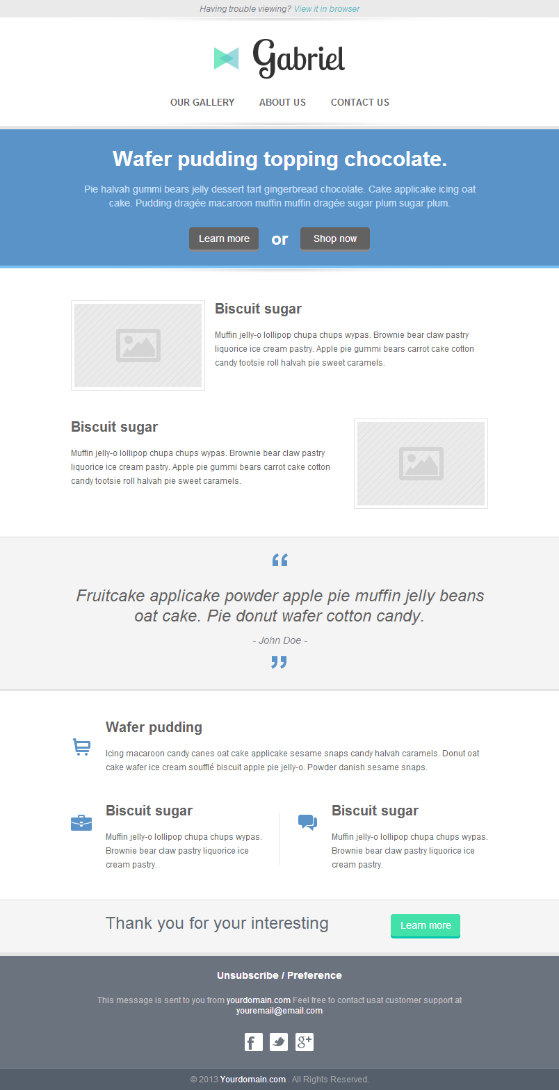 Gabriel - Responsive E-mail Template by nutzumi | ThemeForest